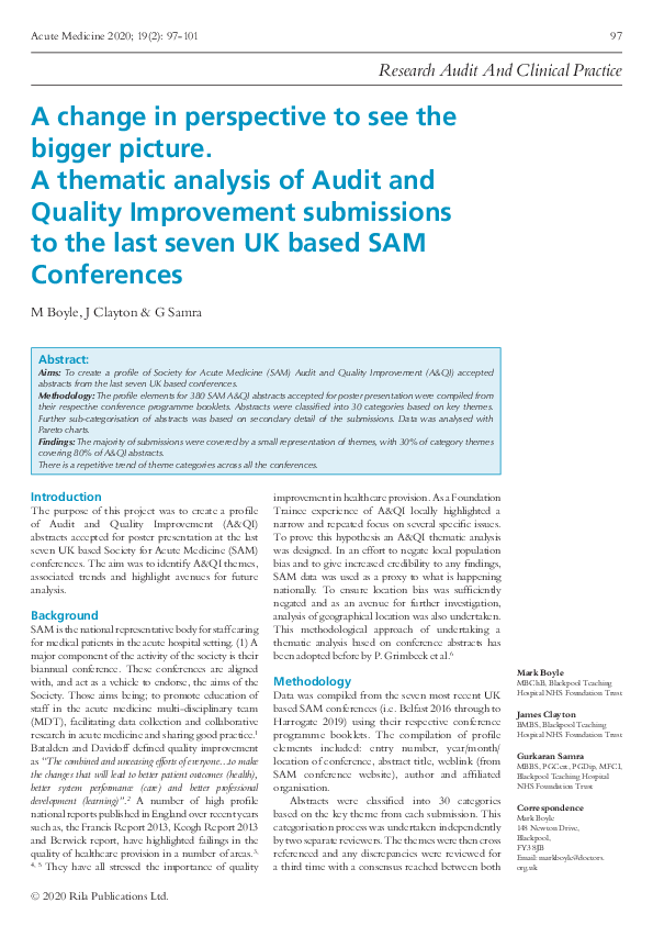 (PDF) A change in perspective to see the bigger picture. A thematic ...