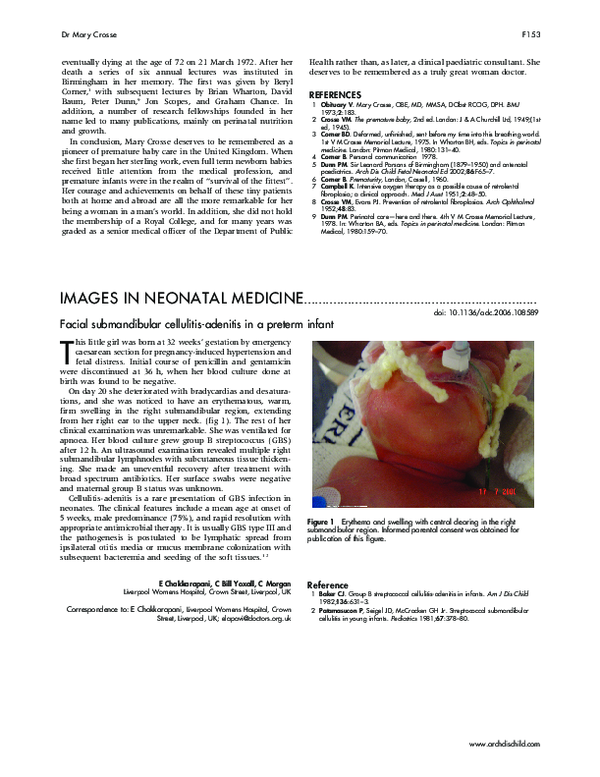(PDF) Facial submandibular cellulitis-adenitis in a preterm infant