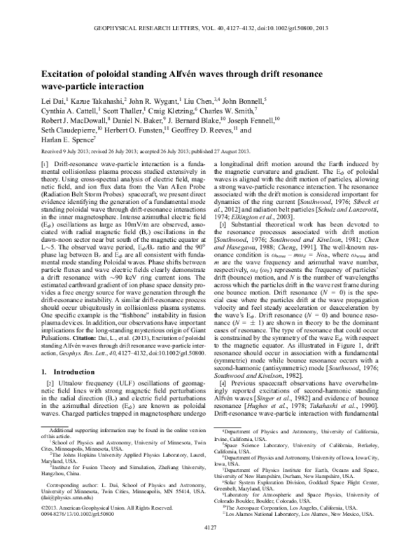 (PDF) Excitation of poloidal standing Alfvén waves through drift ...