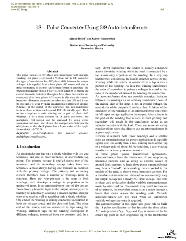(PDF) 18 - Pulse Converter Using 3/9 Auto-transformer