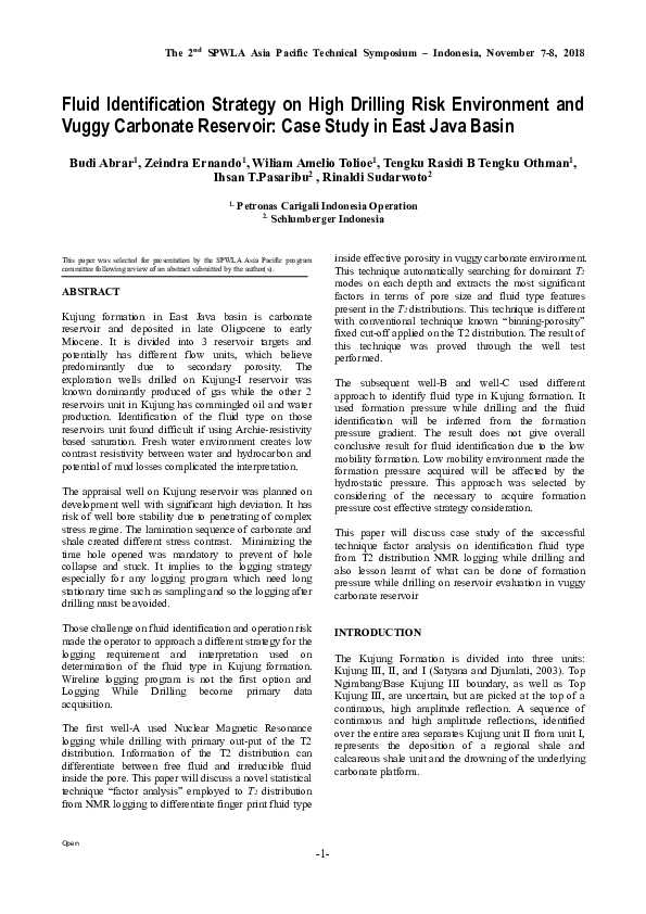 (PDF) Fluid Identification Strategy on High Drilling Risk Environment ...