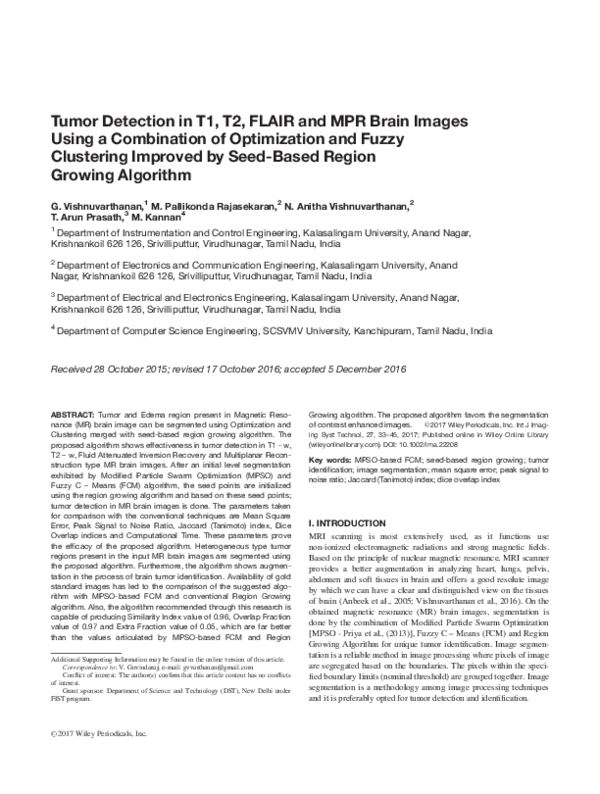 (PDF) Tumor detection in T1, T2, FLAIR and MPR brain images using a combination of optimization ...