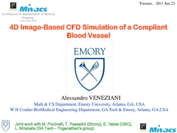 (PDF) 4D Image-Based CFD Simulation of a Compliant Blood Vessel