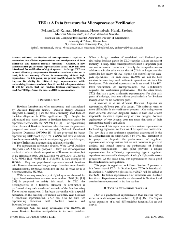 (PDF) TED+: a data structure for microprocessor verification