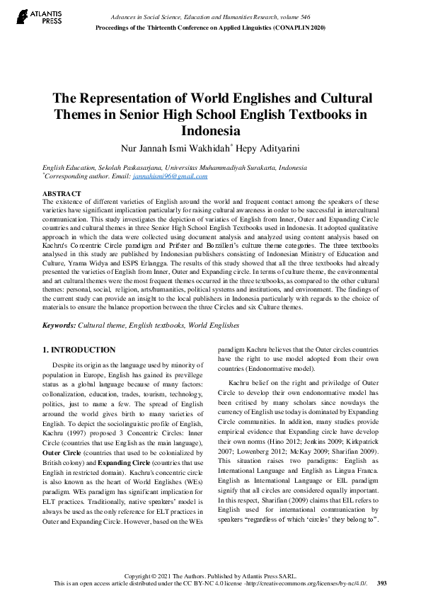 (PDF) The Representation of World Englishes and Cultural Themes in ...