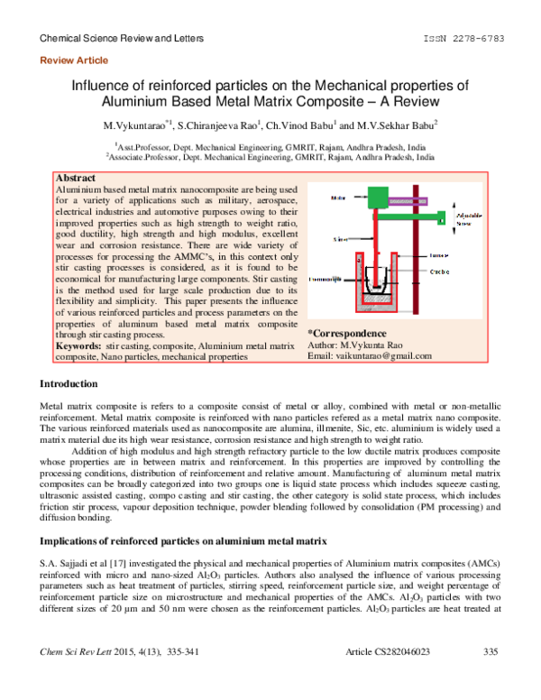(PDF) Influence of reinforced particles on the Mechanical properties of ...