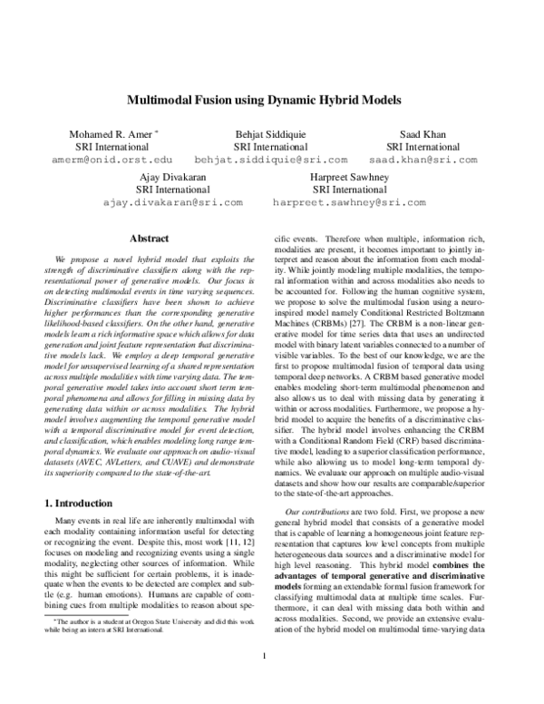 (PDF) Multimodal fusion using dynamic hybrid models