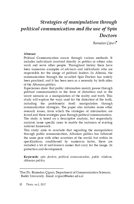 (PDF) Strategies of manipulation through political communication and ...