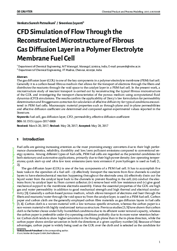 (PDF) CFD Simulation of Flow Through the Reconstructed Microstructure ...