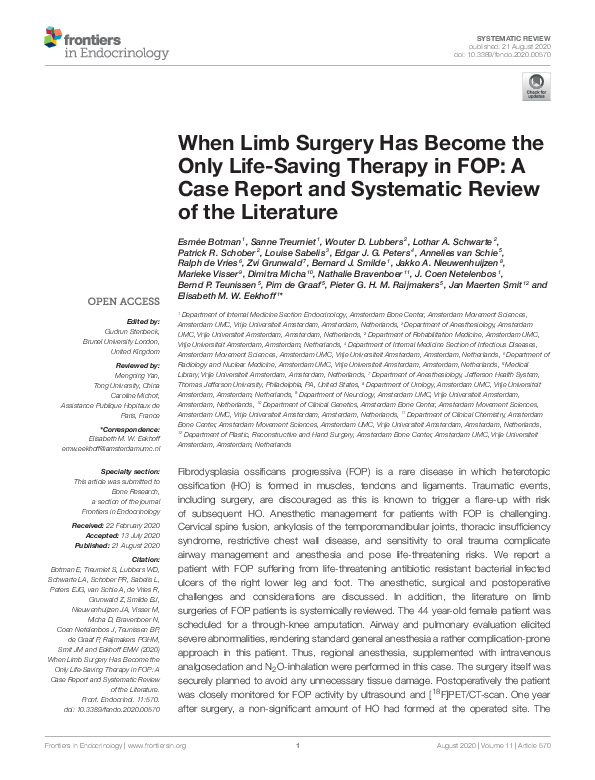(PDF) When Limb Surgery Has Become the Only Life-Saving Therapy in FOP ...