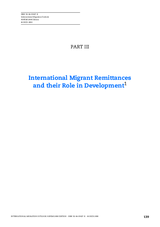 (PDF) International Migrant Remittances and their Role in Development