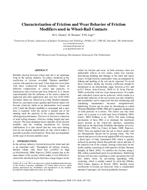 (PDF) Characterization of Friction and Wear Behavior of Friction ...