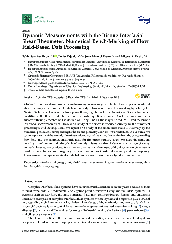(PDF) Dynamic Measurements with the Bicone Interfacial Shear Rheometer ...