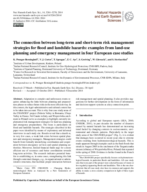(PDF) The connection between long-term and short-term risk management ...