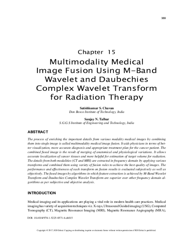 (PDF) Multimodality Medical Image Fusion using M-Band Wavelet and ...