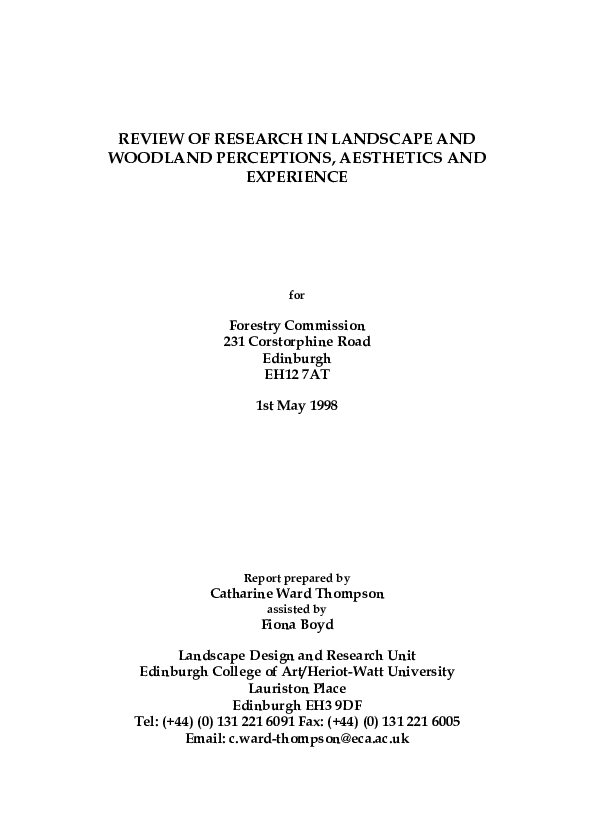 (PDF) Review of Research in Landscape and Woodland Perceptions and ...