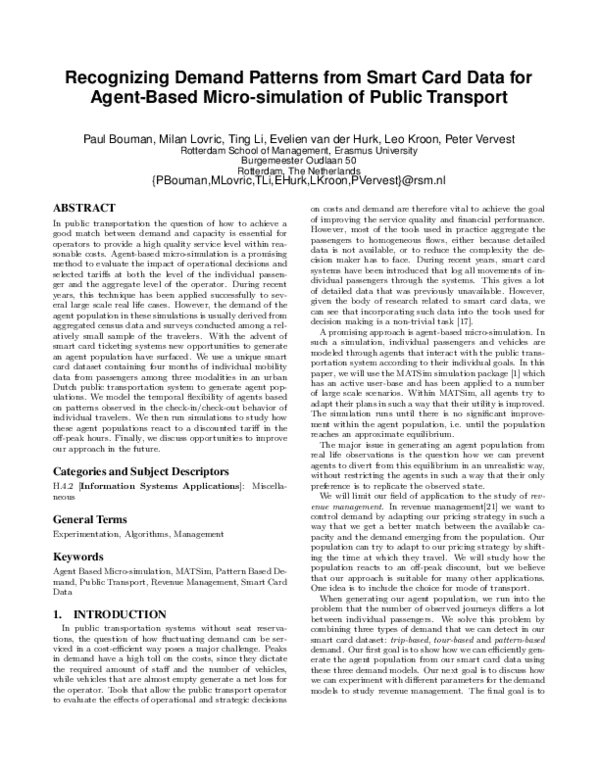 (PDF) Recognizing Demand Patterns from Smart Card Data for Agent-Based ...