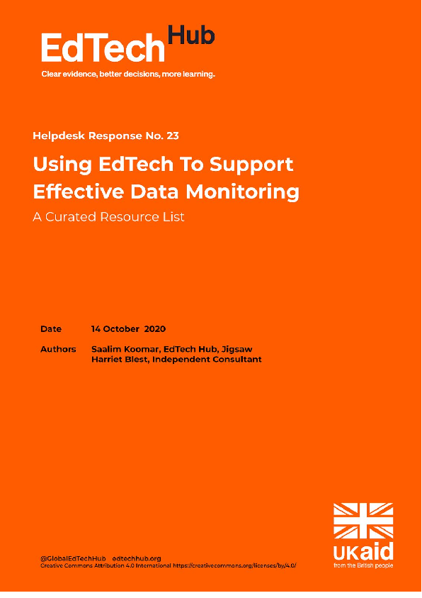 (PDF) Using EdTech to Support Effective Monitoring of Education ...
