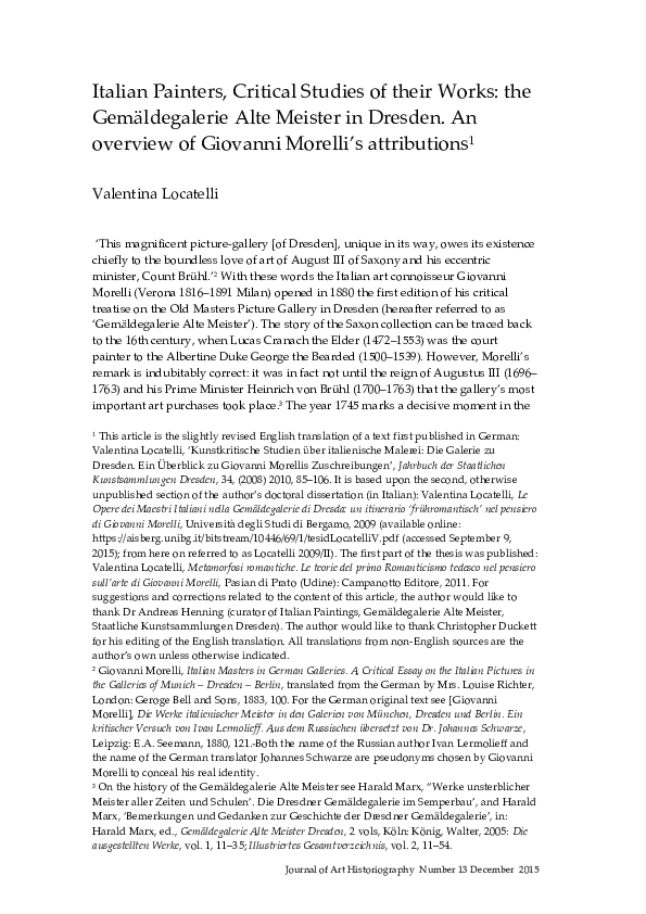 (PDF) Italian Painters, Critical Studies of their Works: the ...