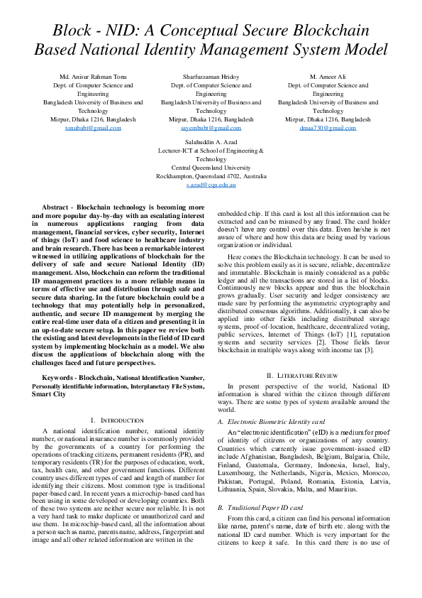 (PDF) Block - NID: A Conceptual Secure Blockchain Based National ...