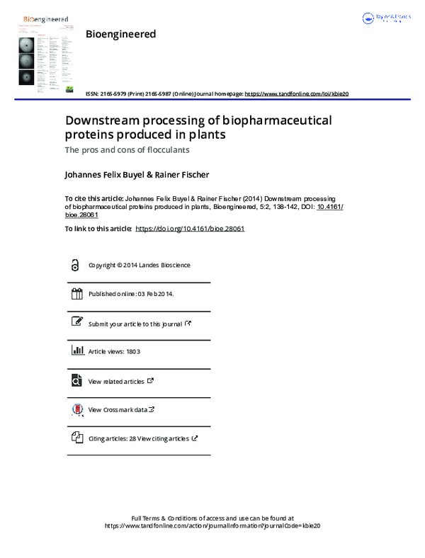 (PDF) Downstream processing of biopharmaceutical proteins produced in ...