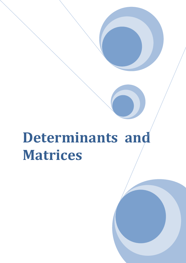 (PDF) Determinants and Matrices