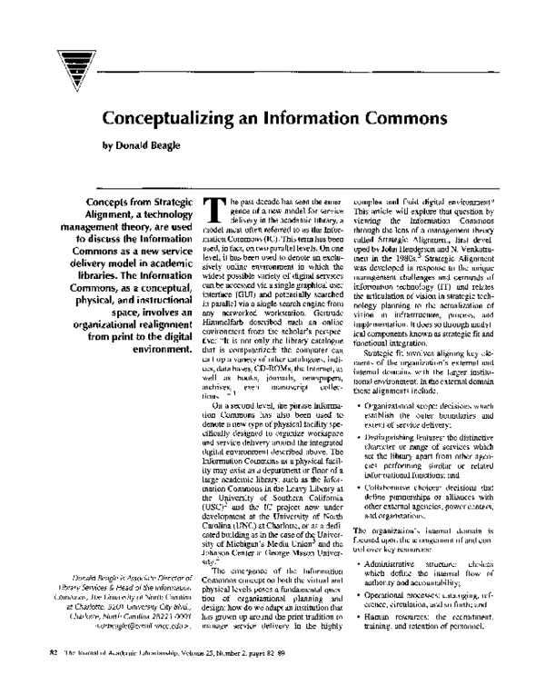 (PDF) Conceptualizing an information commons