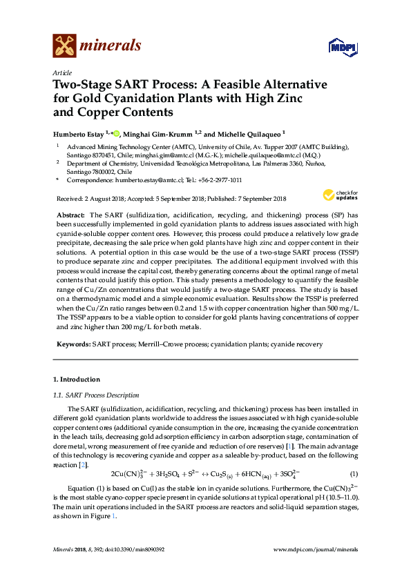 (PDF) Two-Stage SART Process: A Feasible Alternative for Gold ...