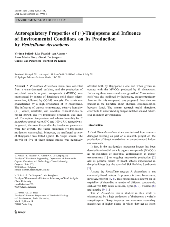 (PDF) Autoregulatory Properties of (+)-Thujopsene and Influence of ...