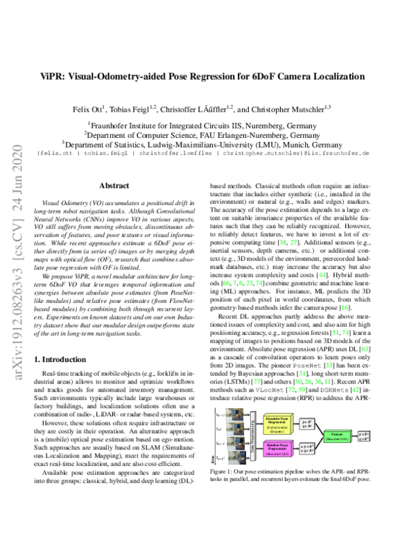 (PDF) ViPR: Visual-Odometry-aided Pose Regression for 6DoF Camera Localization