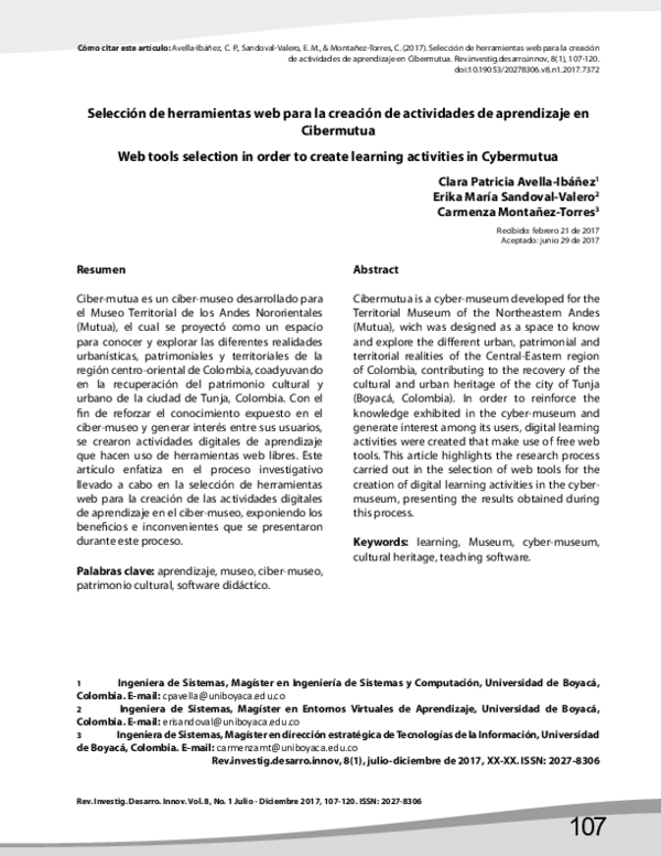 (PDF) Selección de herramientas web para la creación de actividades de aprendizaje en Cibermutua