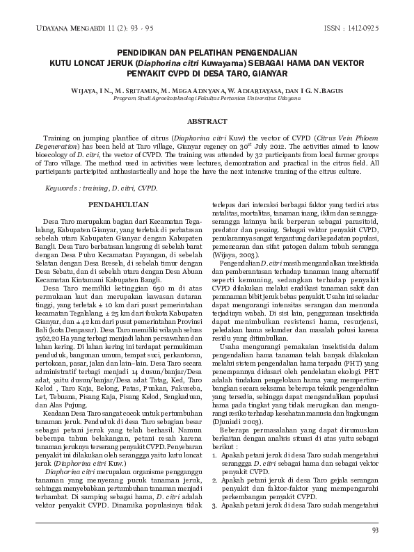 (PDF) PENDIDIKAN DAN PELATIHAN PENGENDALIAN KUTU LONCAT JERUK ...