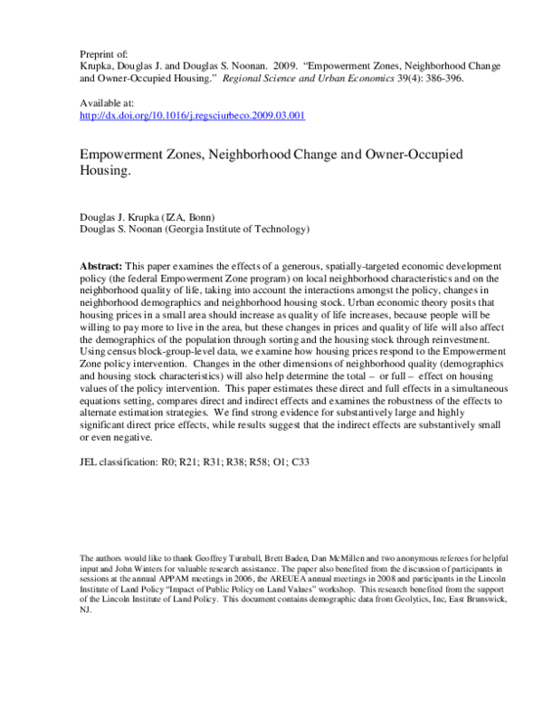 (PDF) Empowerment Zones