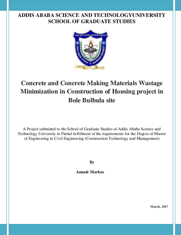 (PDF) Concrete and Concrete Making Materials Wastage Minimization in ...