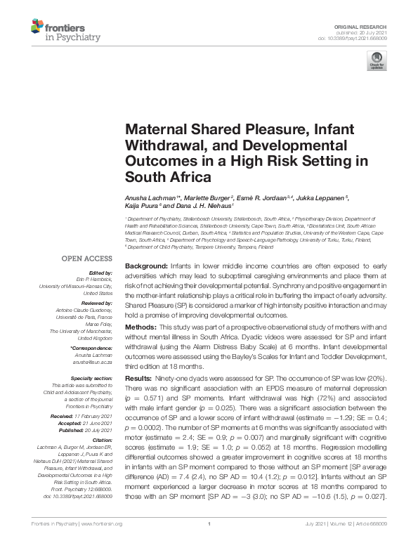 (PDF) Impact of a Randomized Home-Visiting Trial on Infant Social ...