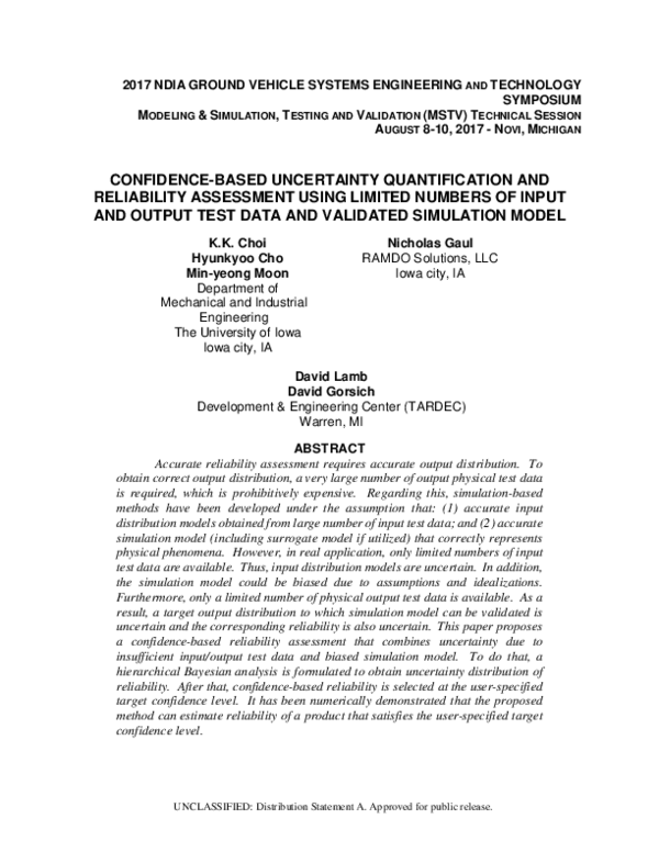 (PDF) Confidence-Based Uncertainty Quantification and Reliability Assessment Using Limited ...