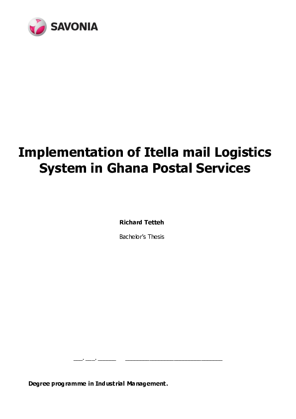 (PDF) Improving Ghana Postal Services with Itella