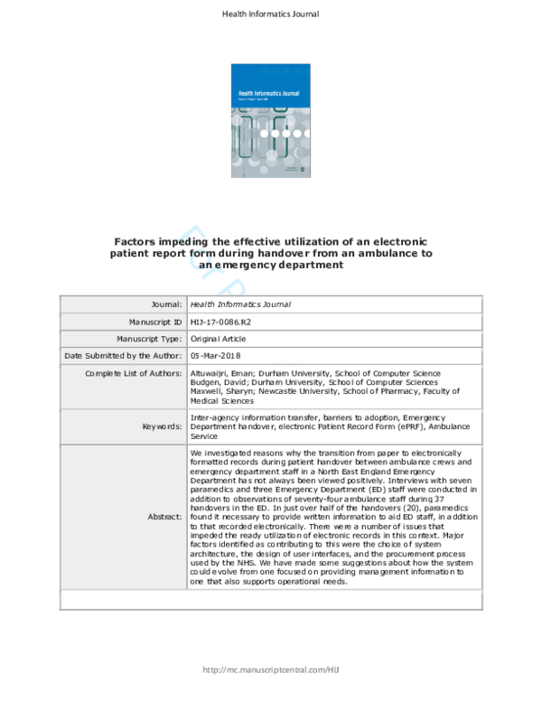 (PDF) Factors impeding the effective utilisation of an electronic ...
