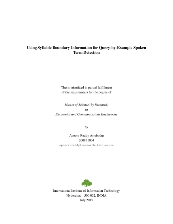 (PDF) Using Syllable Boundary Information for Query-by-Example Spoken Term Detection
