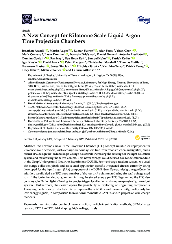(PDF) A New Concept for Kilotonne Scale Liquid Argon Time Projection ...