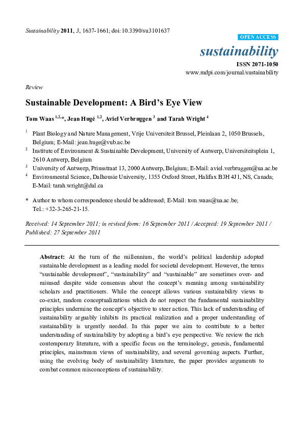 (PDF) Review Sustainable Development: A Bird’s Eye View