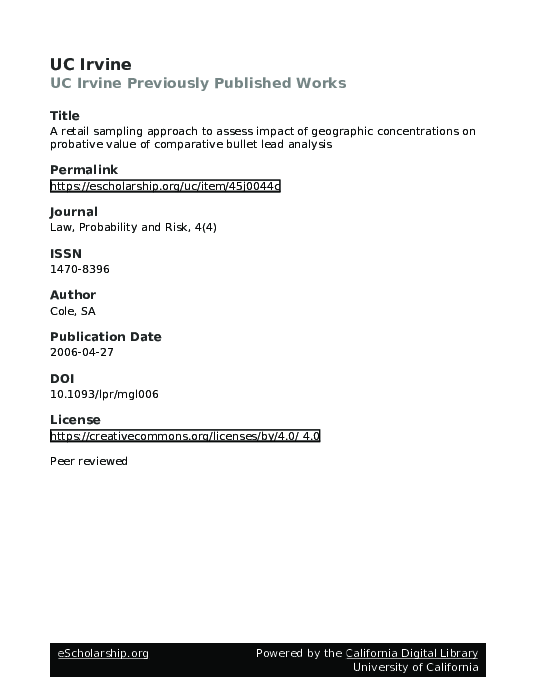 (PDF) A retail sampling approach to assess impact of geographic ...