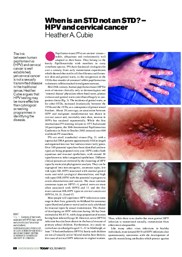 (PDF) When is an STD not an STD? - HPV and Cervical Cancer