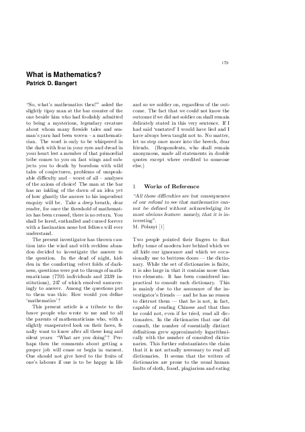 (PDF) What is Mathematics?
