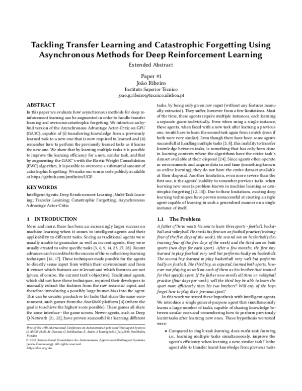 (PDF) Tackling Transfer Learning and Catastrophic Forgetting Using Asynchronous Methods for Deep ...