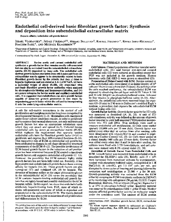 (PDF) Endothelial cell-derived basic fibroblast growth factor ...
