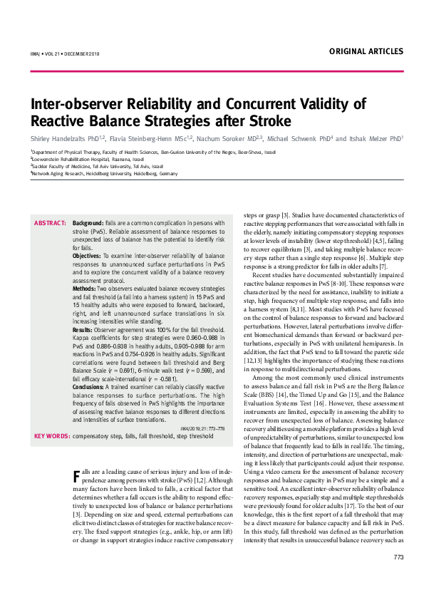 (PDF) Inter-observer Reliability and Concurrent Validity of Reactive ...