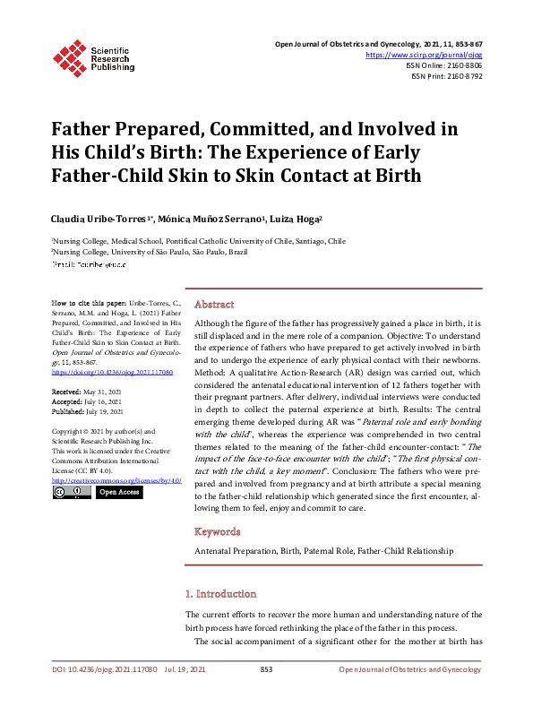 (PDF) Father Prepared, Committed, and Involved in His Child’s Birth ...