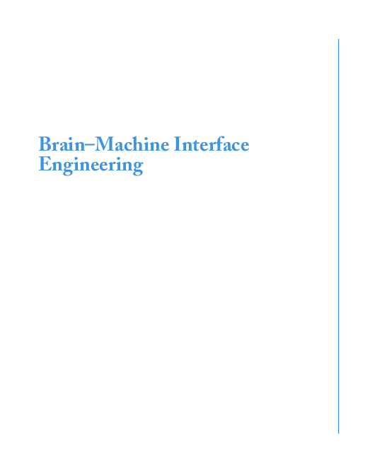 (PDF) Brain–Machine Interface Engineering