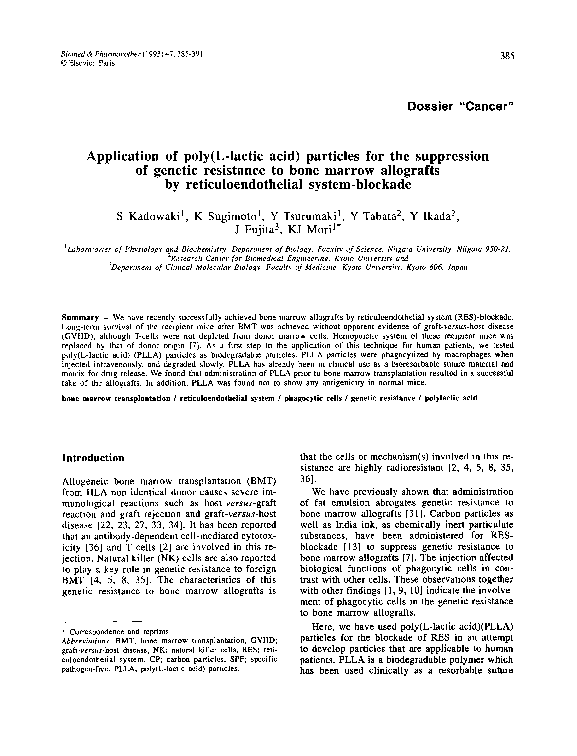 (PDF) Application of poly(L-lactic acid) particles for the suppression ...
